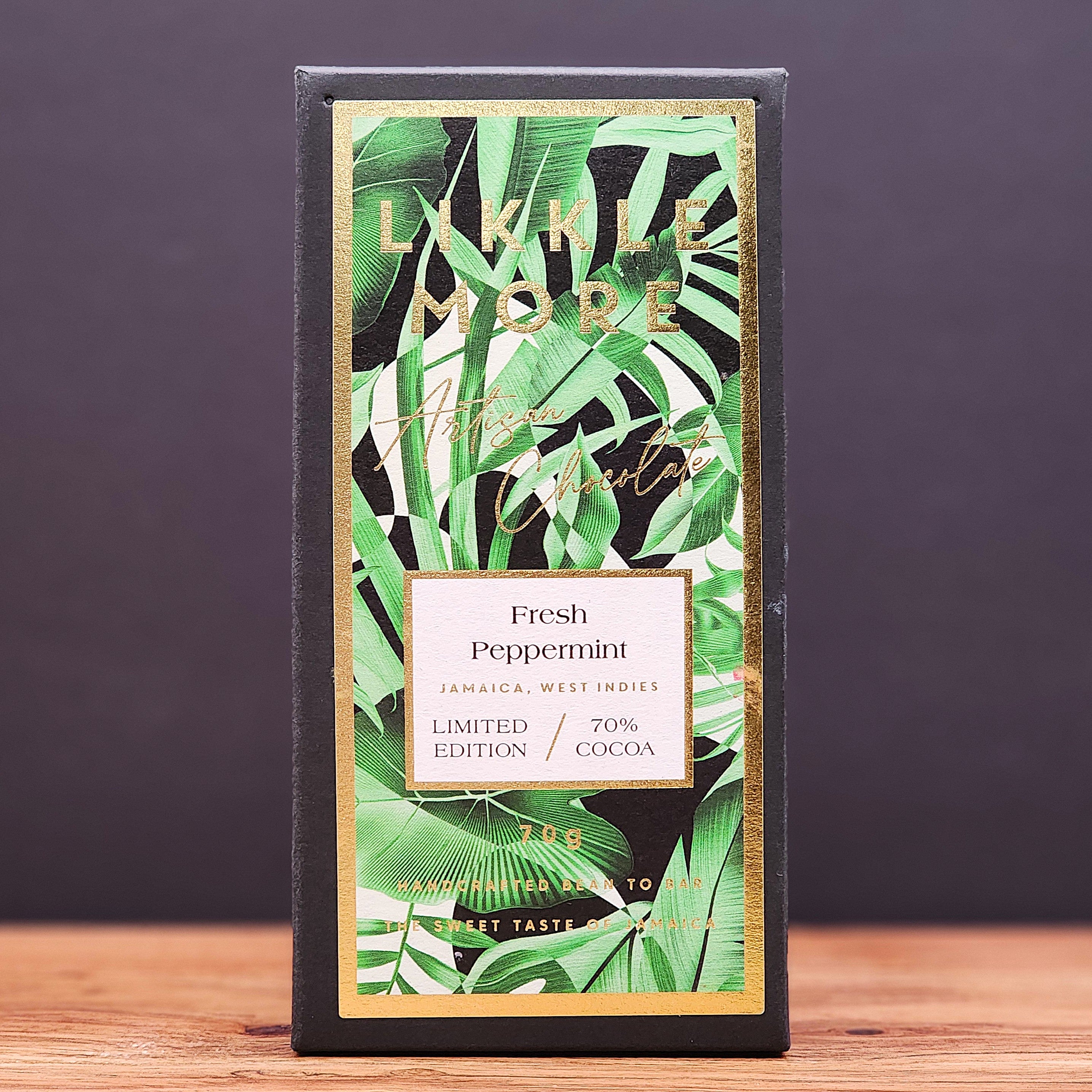 Likkle More Fresh Peppermint 70% Dark Chocolate Bar | Made-at-Origin ...