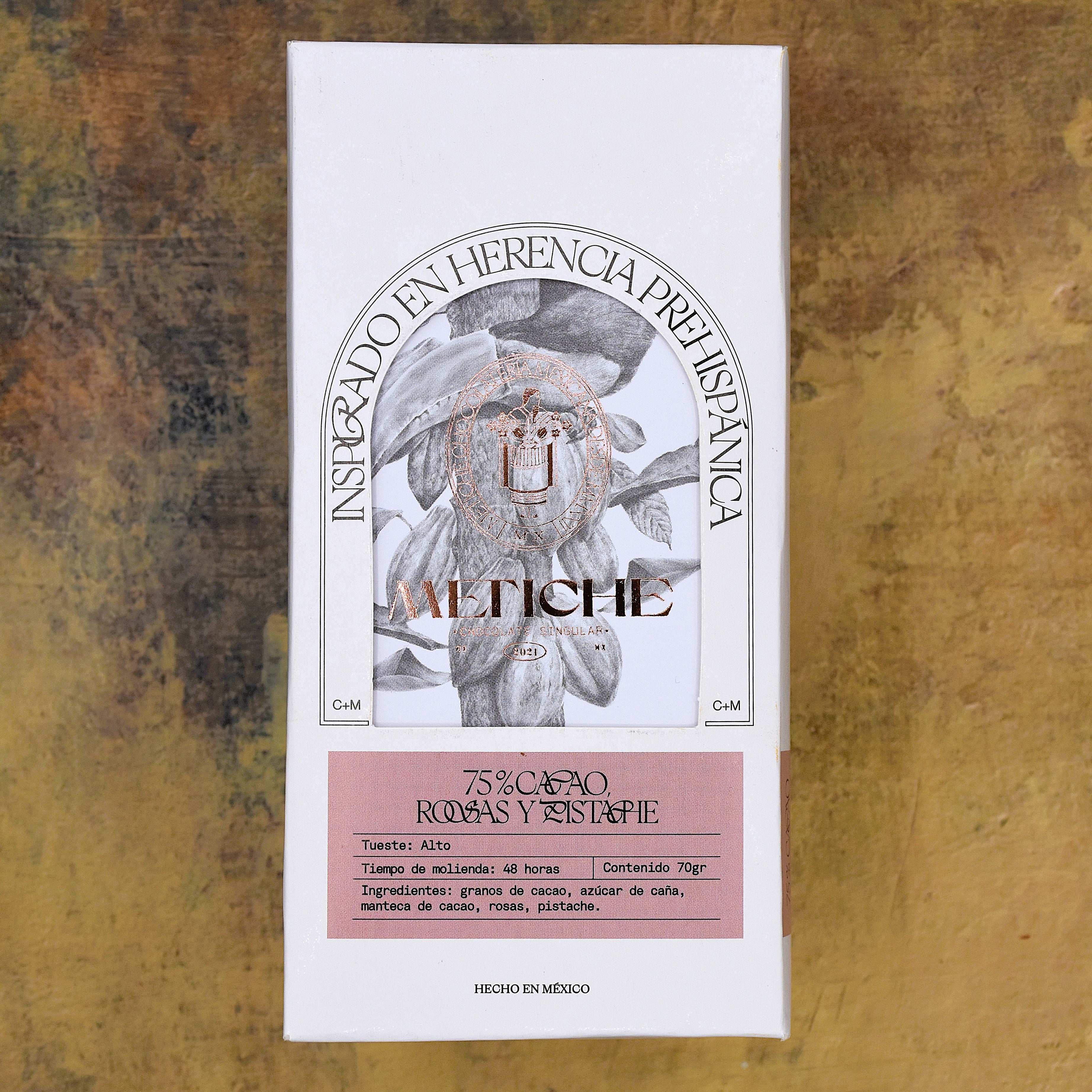 Chocolate Metiche Rose and Pistachio 75% Dark Chocolate Bar – ChefShop.Com