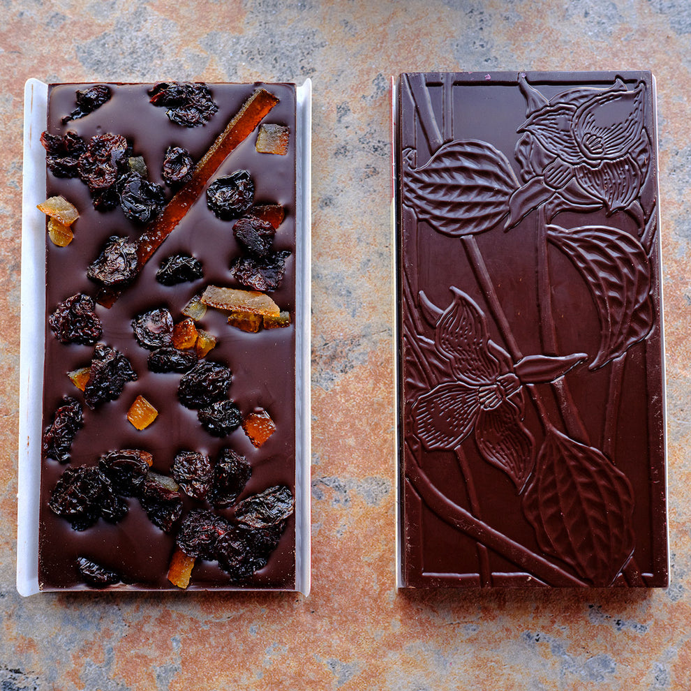 Wildwood Candied Orange w/ Dried Cherries Dark Chocolate Bar – ChefShop.Com